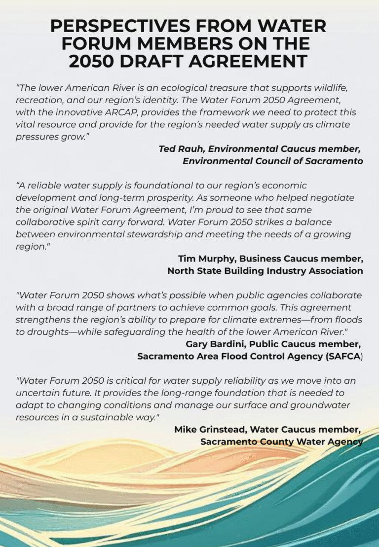 Water Forum Releases DRAFT Water Forum 2050 Agreement – Sacramento ...